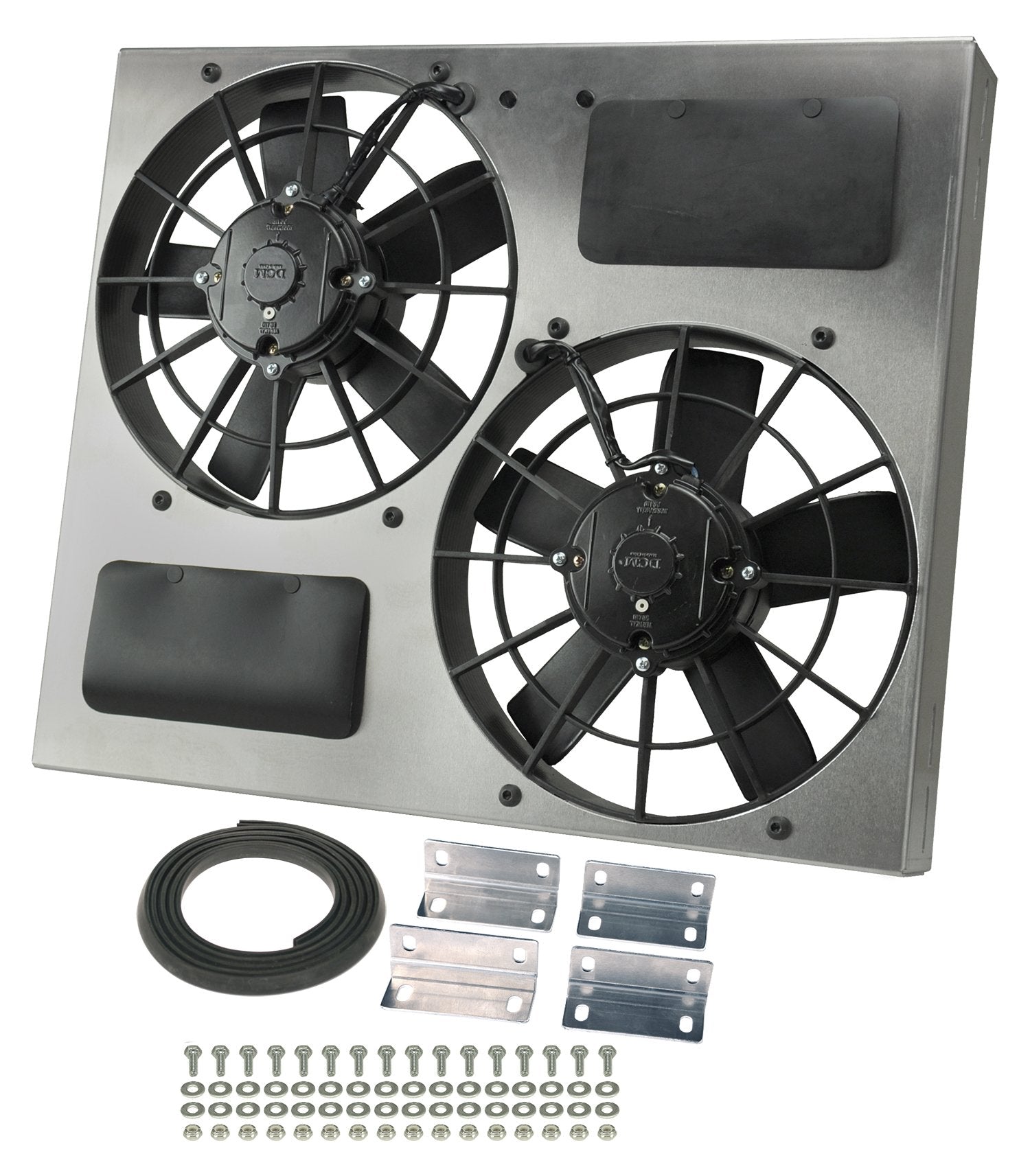 Derale 16830 High Output Dual 11'' Electric Rad Fan/Aluminum Shroud Ki